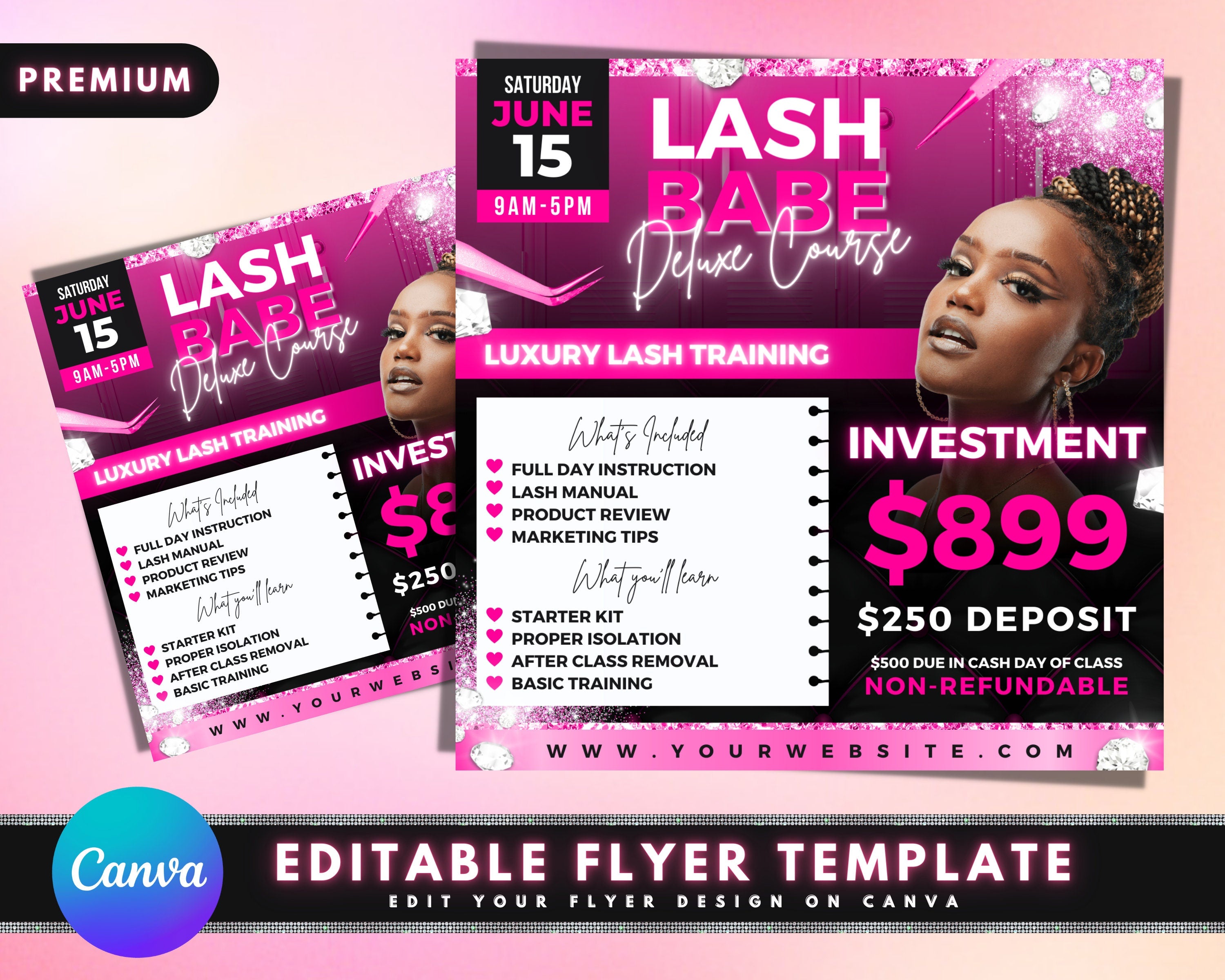 Lash Training Flyer, DIY Flyer Template Design, Lash Course Flyer, Eye ...