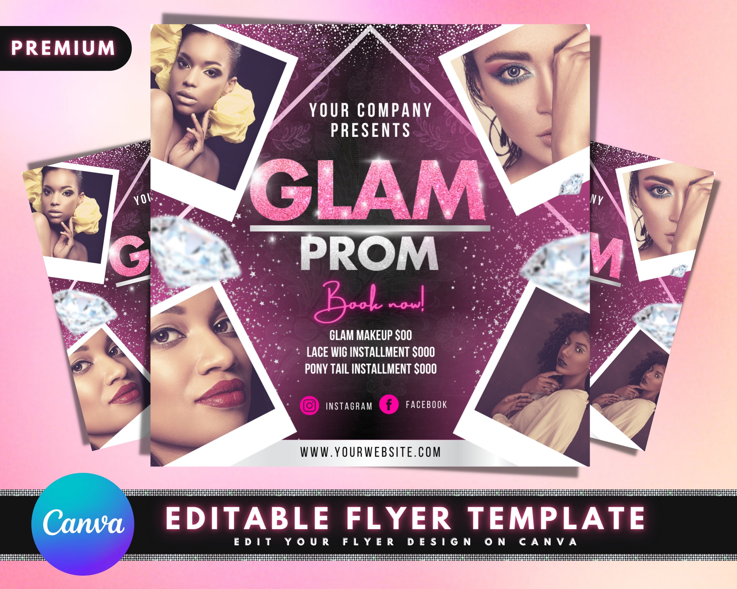 Prom Flyer, DIY Flyer Template Design, Sale Flyer, Prom invitation, Pr ...