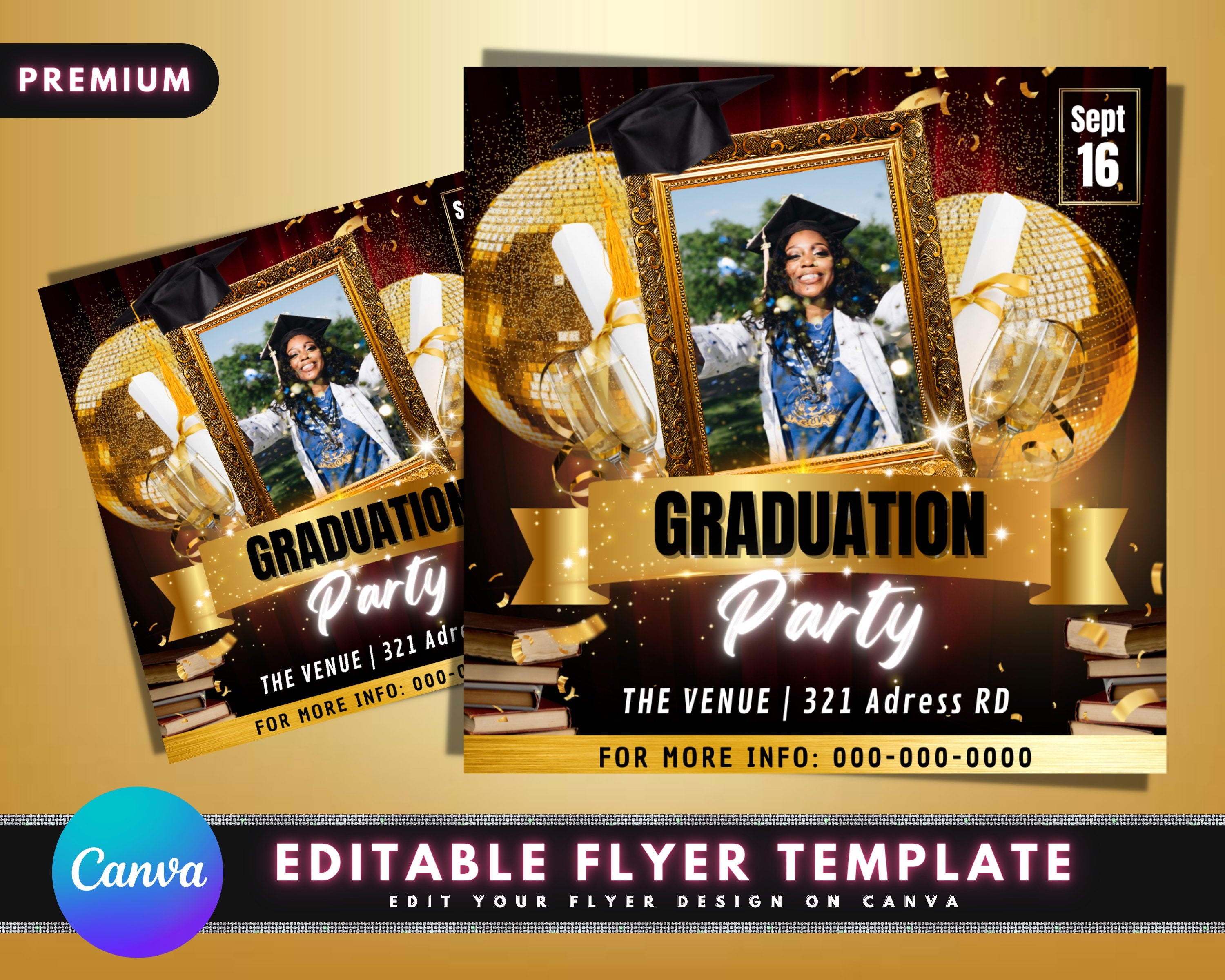 Graduation Party Flyer, DIY Flyer Template Design, Graduation Party In ...