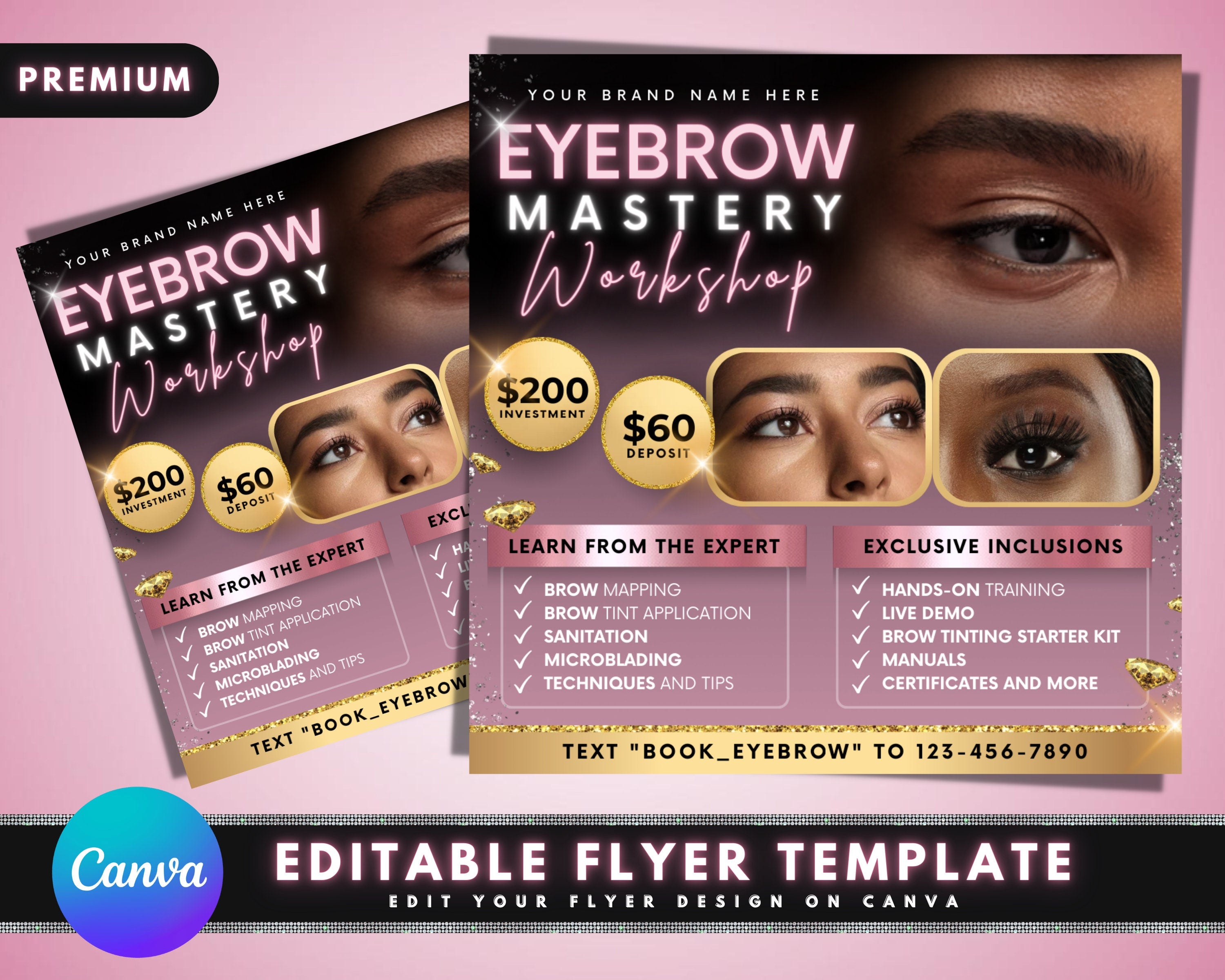 Eyebrow Masterclass Flyer, DIY Flyer Template Design, Eye Brow Tint Co ...