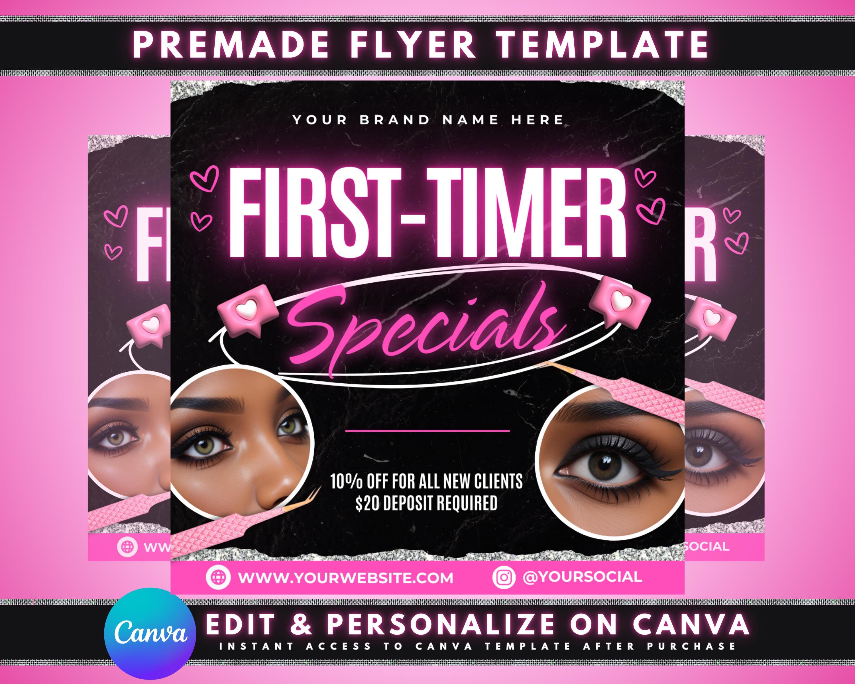 First Time Client Flyer, DIY Flyer Template Design, New Clients Flyer ...