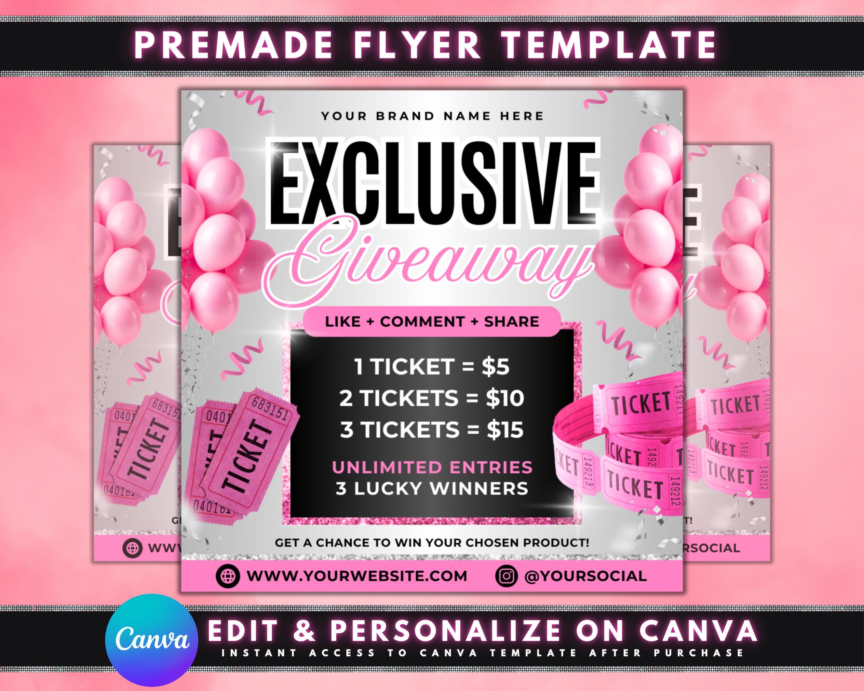 Giveaways Flyer, DIY Flyer Template Design, Contest Flyer, Win Prizes ...